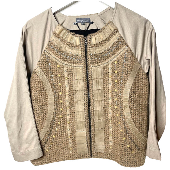 Sachin + Babi | Jackets & Coats | Sachin Babi Ankasa Zip Up Mohair Wool Blend Beaded Jacket ...